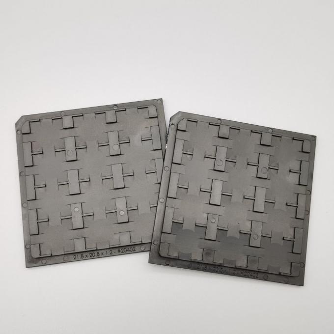 Black Plastic Waffle Pack Tray ESD 12PCS High Temperature Tray