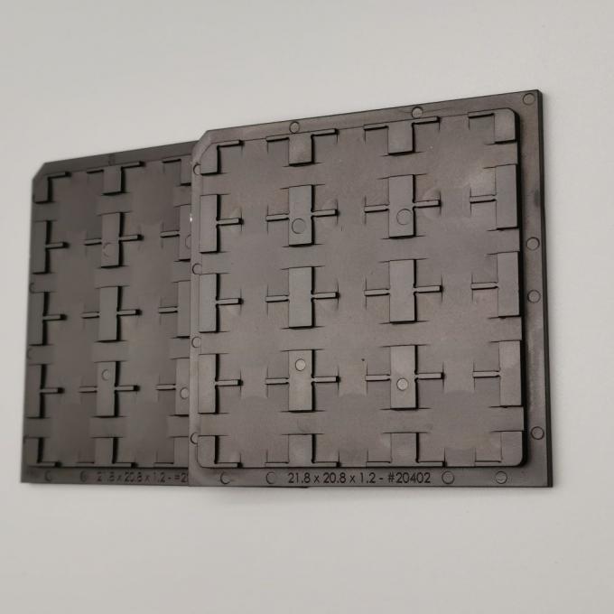 Black Plastic Waffle Pack Tray ESD 12PCS High Temperature Tray