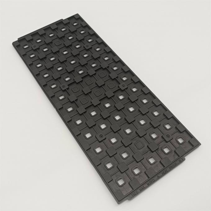 Customized JEDEC MPPO ESD Black Matrix Tray For Electronic Device