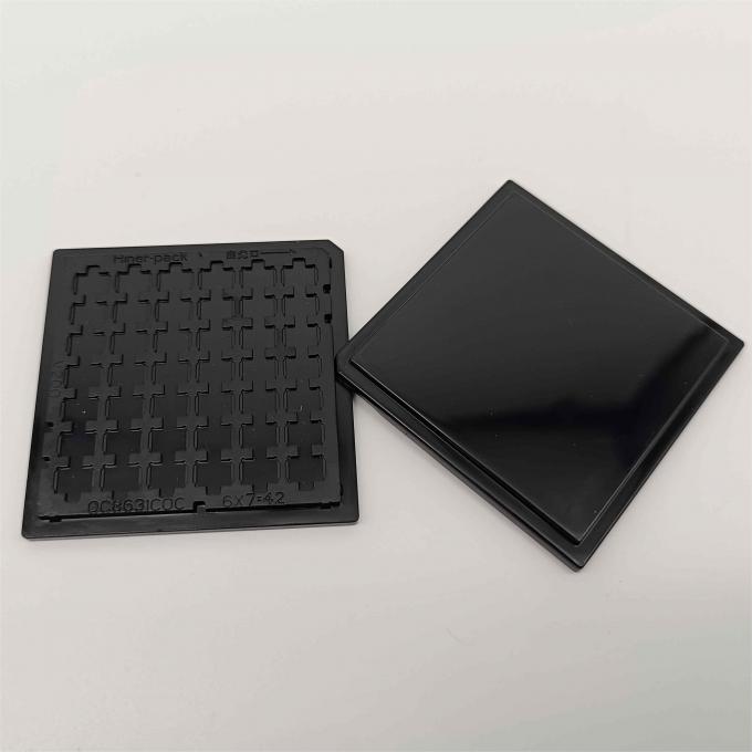 Black ESD Plastic Stackable Waffle Pack Chip Tray Ultra Clean