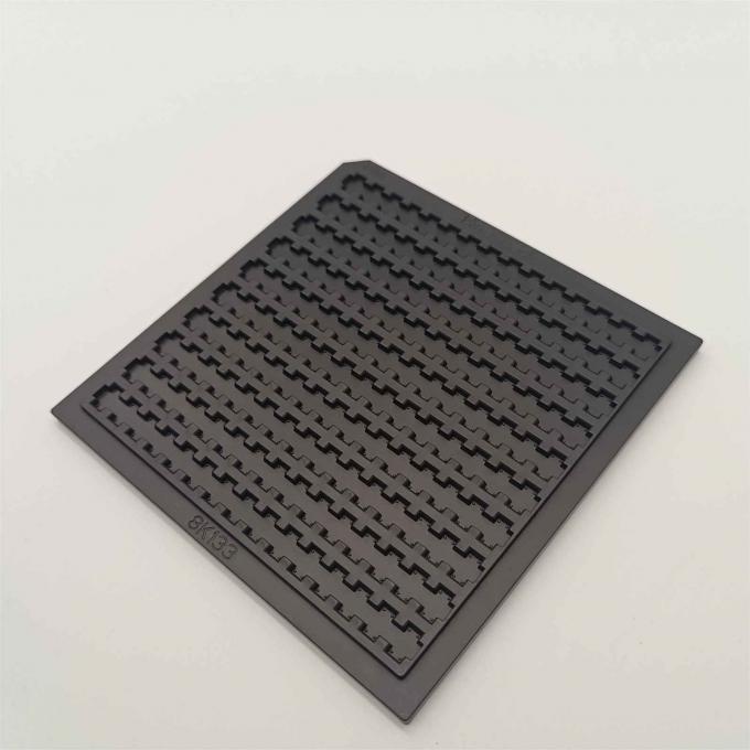 Black 4 Inch Plastic Waffle Pack For IC Chip 150PCS Injection Moulding