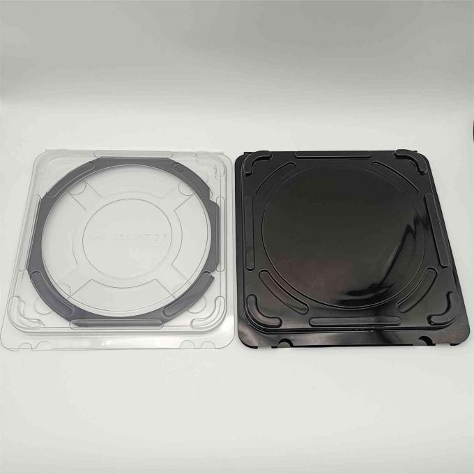 PS Material Black Plastic Frame Single Wafer Shipper For Protection