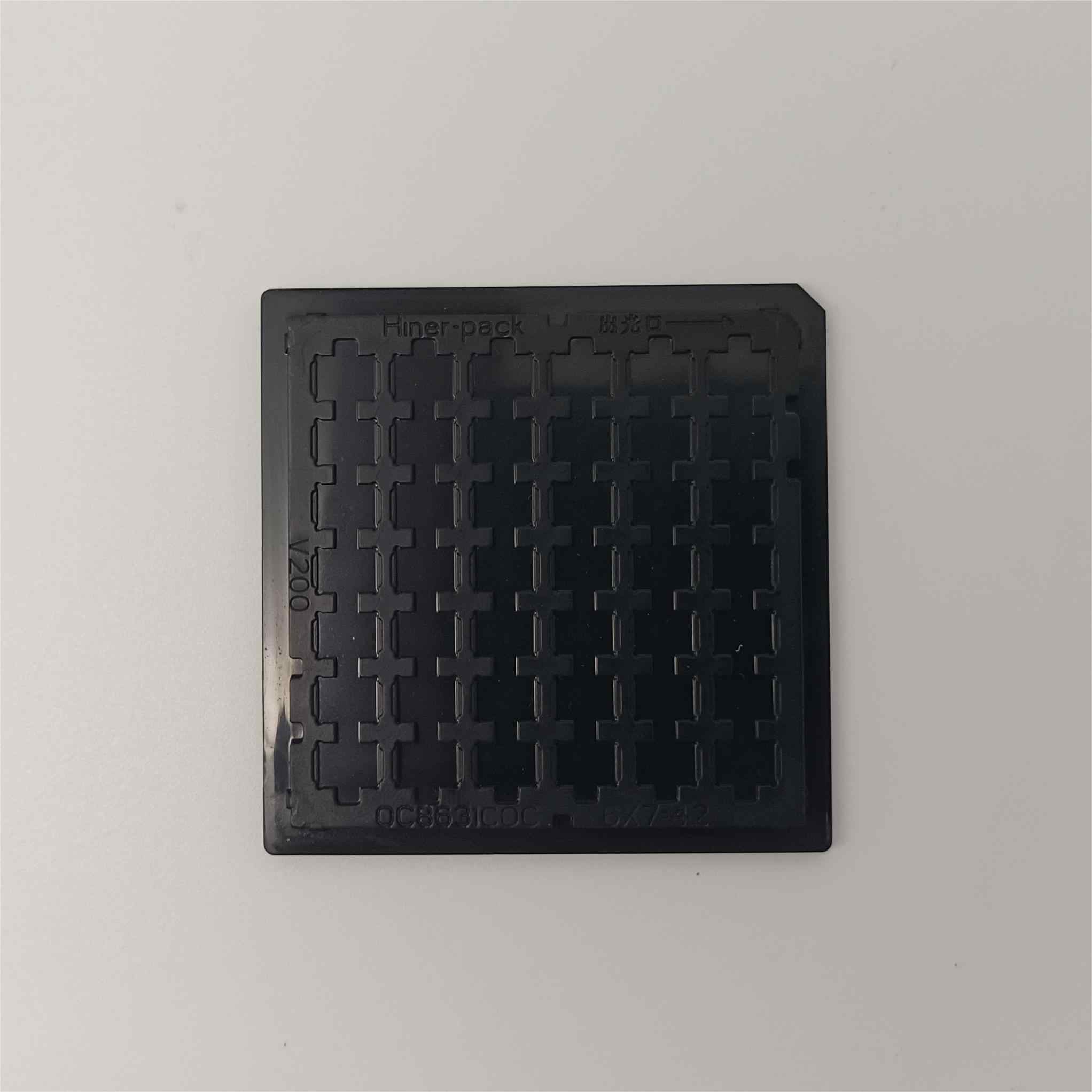 Black ESD Plastic Stackable Waffle Pack Chip Tray Ultra Clean
