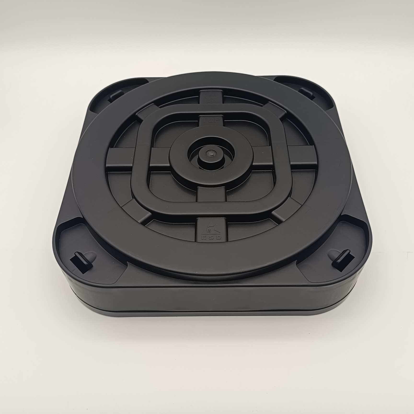 8 Inch Black Horizontal Wafer Shipper ESD Conductive PP Material