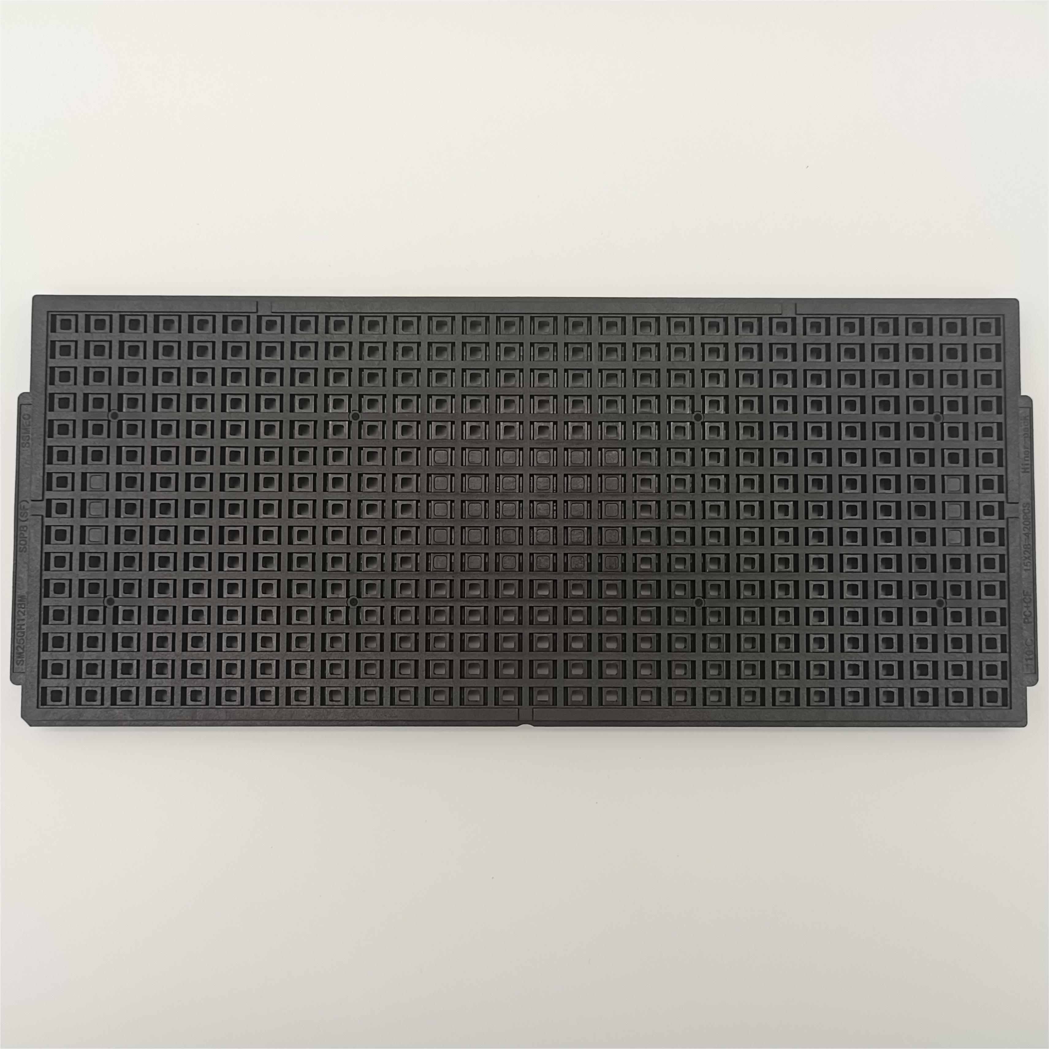 Matrix Pes Black JEDEC Tray Standard 0.76mm Flatness For Electronic Parts